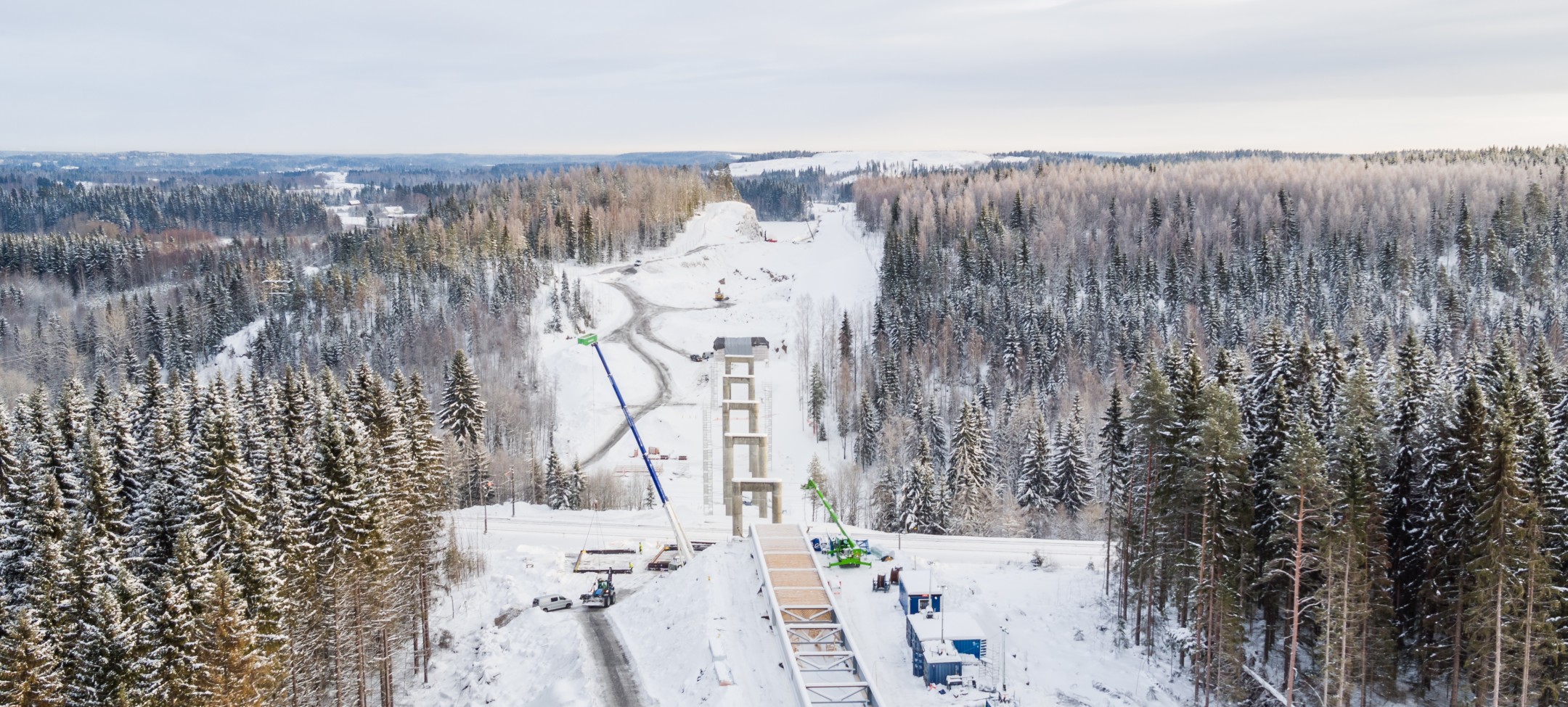 Talvitunnelmaa työmaalta - Destia